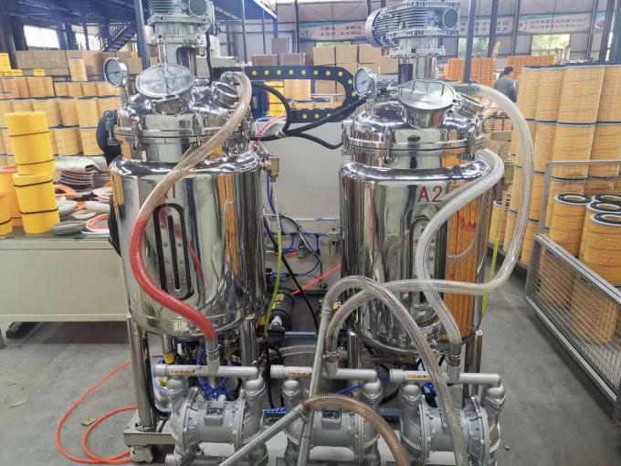 2.75KW Double Station Filter Gluing Machine PU Glue Injection